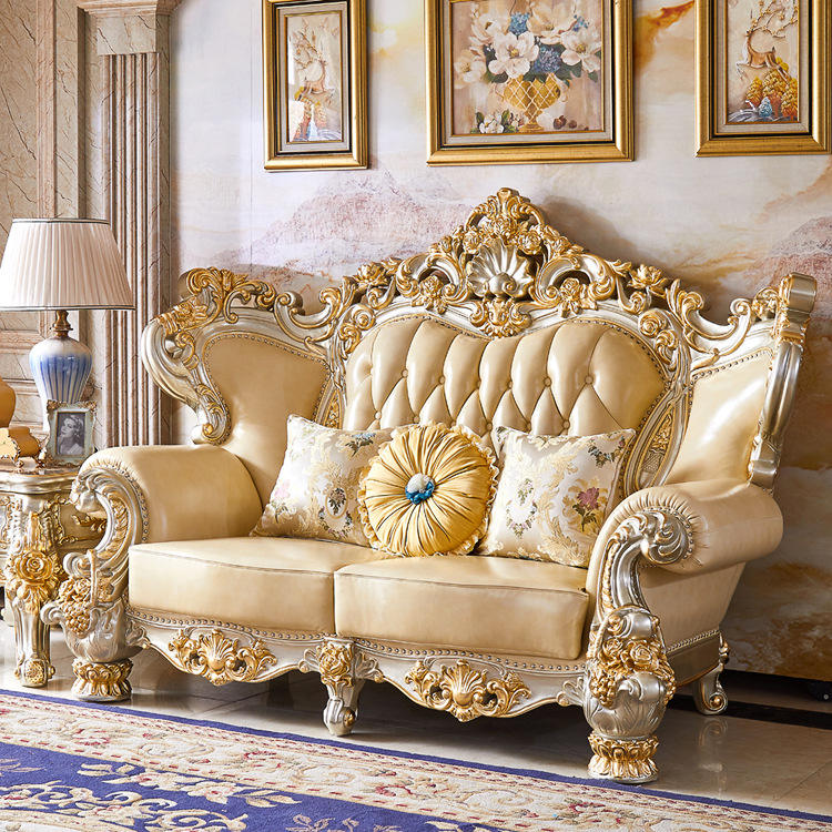 European Royal Living Room Furniture Sofa Set French Luxury