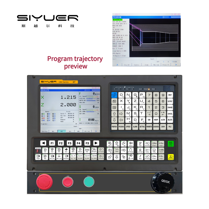 Siyuer I8T 3-Axis Absolute CNC Lathe Controller With PLC Macro Servo Motors & Hydraulic ATC ...