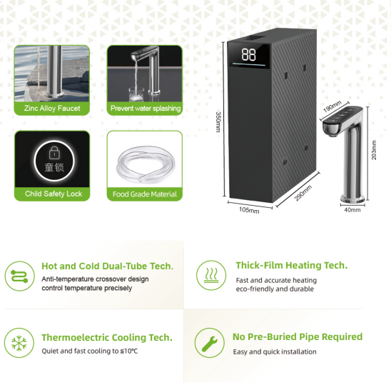 Luckboil Smart 4 Temperature Control Water Faucet - Instant Hot Water Tap