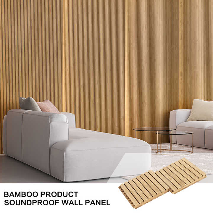 Bamboo Grooved Wood Acoustical Wall Panels - Fireproof & Sound Absorbing
