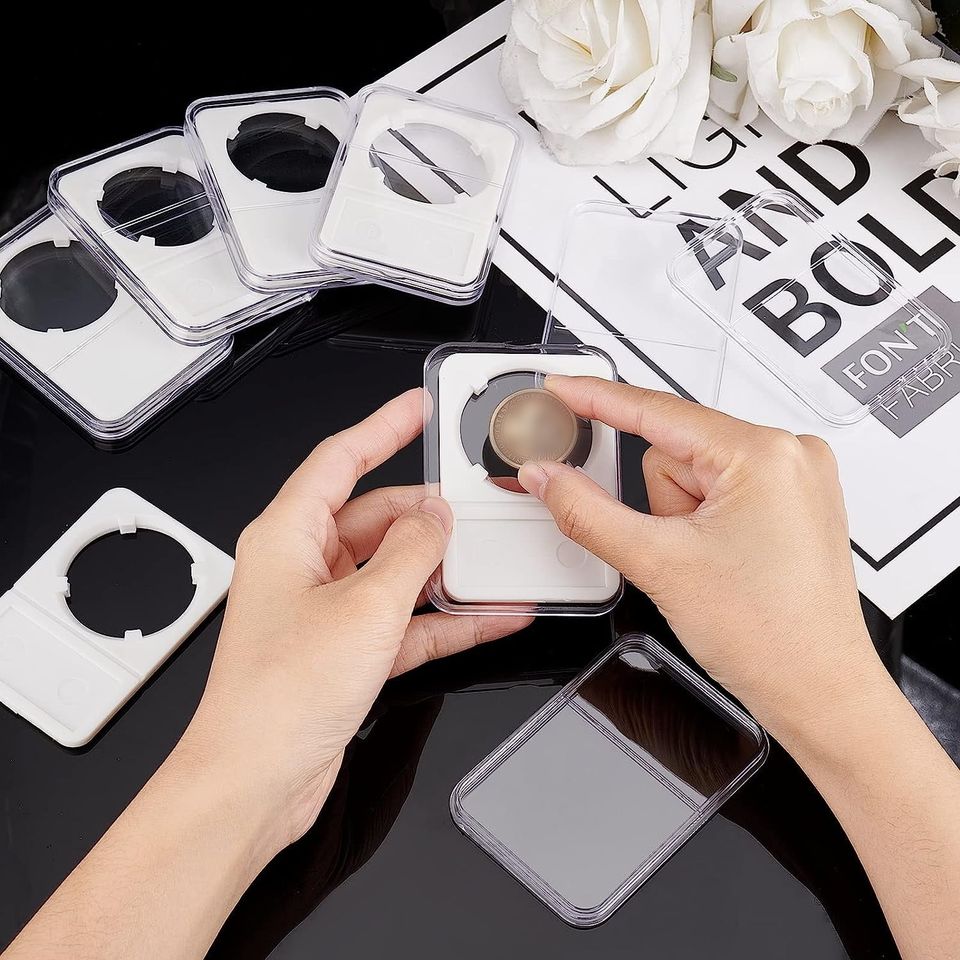 Clear Acrylic Cases Silver Dollar Coin Holder Coin Slab Display Holder ...