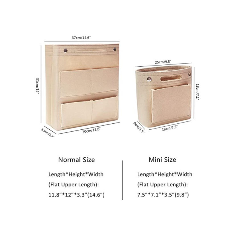 Modern Creamy White Felt Storage Bags Bag-in-Bag Organizer Large ...