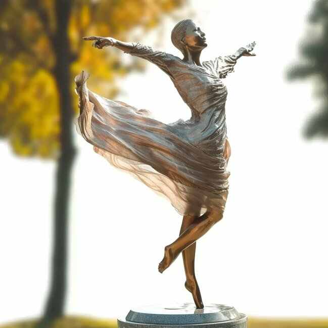Life Size Outdoor Bronze Dancer Sculpture for Decoration
