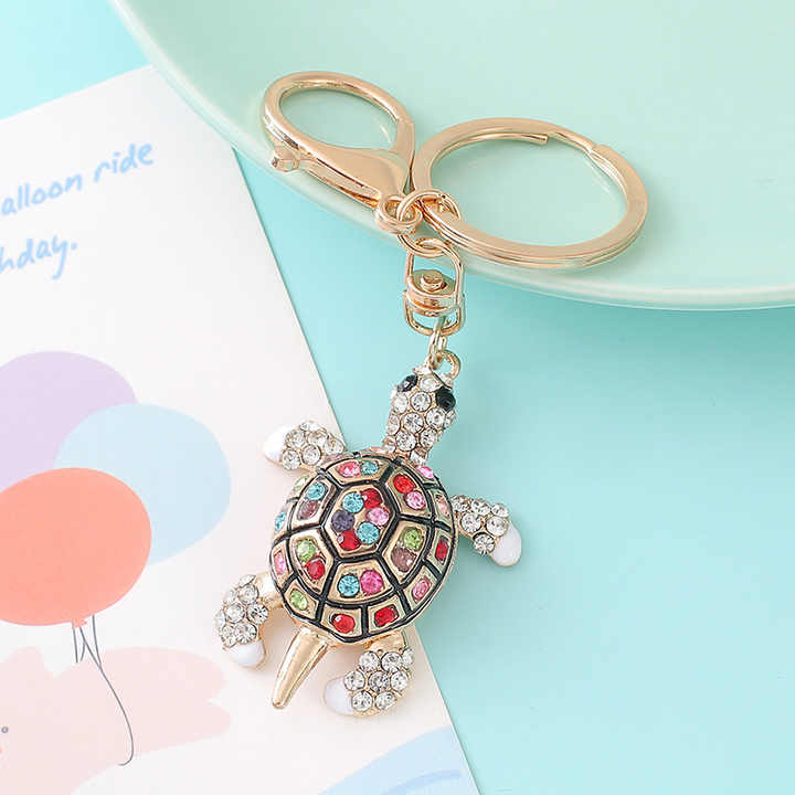 Wholesale Rhinestone Cute Turtle Animal Keychain Bag Pendant Metal ...