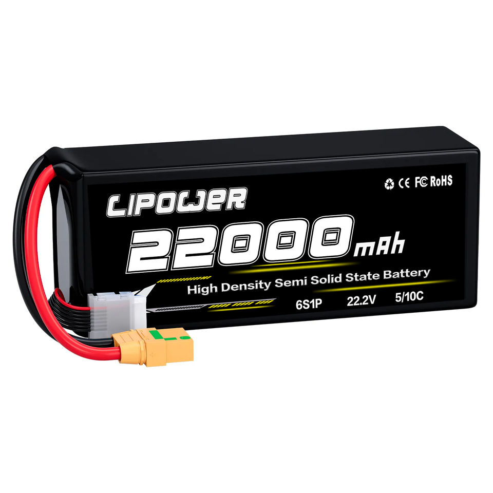 LIPOWER Semi-Solid State Lipo Battery High Energy Density 6S/12S/18S 22Ah for Large Drone ...