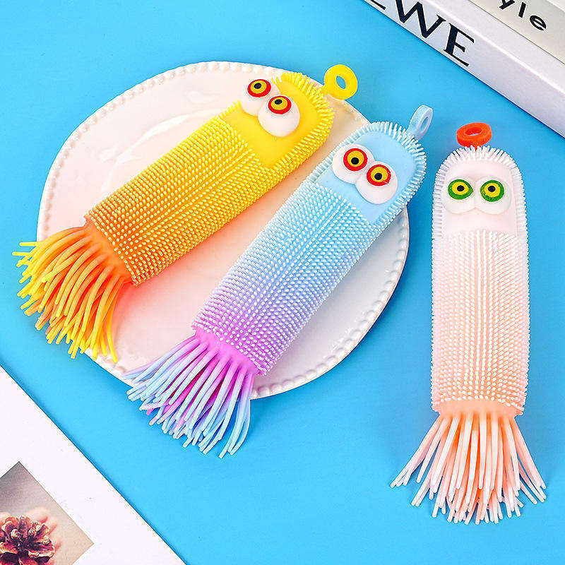 Sensory Squeeze Toys - Light up Squishy Spiky Worm Ball