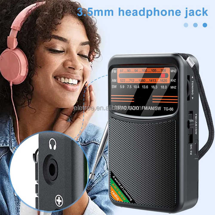 Joc TG-77 Mini Pocket Radio - Rechargeable AM/FM/SW Radio