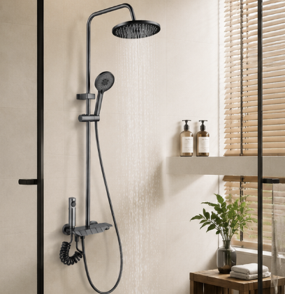 Brass Thermostatic Shower Set With Multi Spray Patterns Modern Luxury ...
