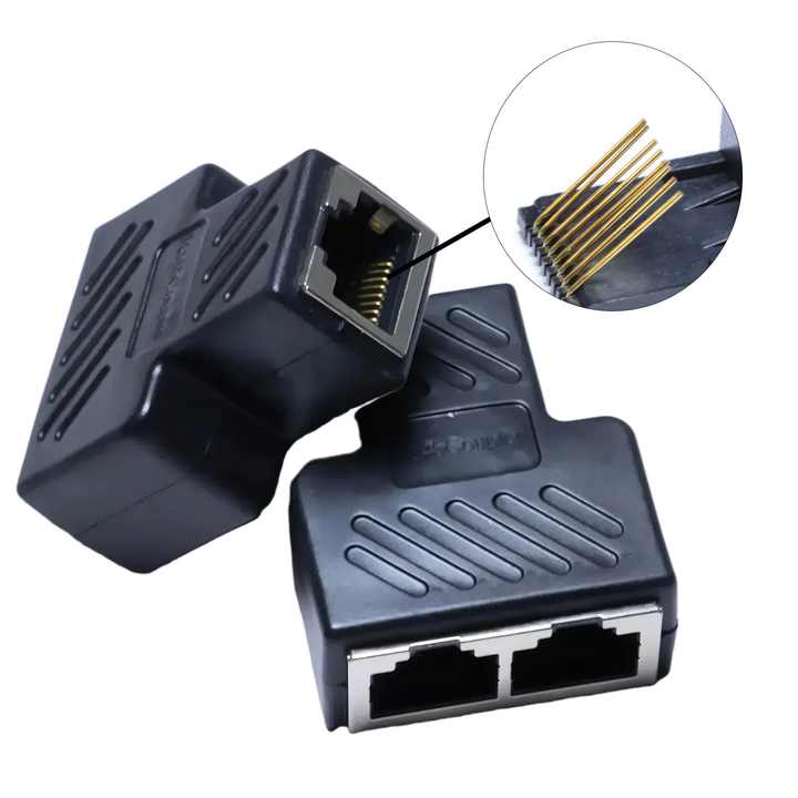 RJ45 Splitter Connector Adapter 1 to 2 Female Port for Networking - OEM ...