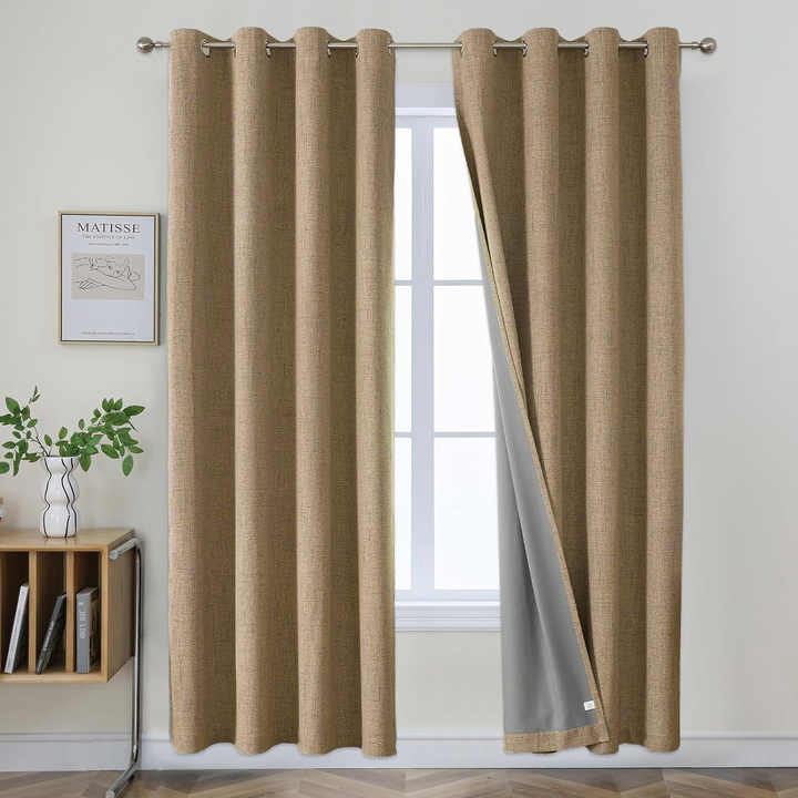 Xinlan Modern Luxury Thermal Drapes and Curtains Bedroom Grommet 3 Pass ...