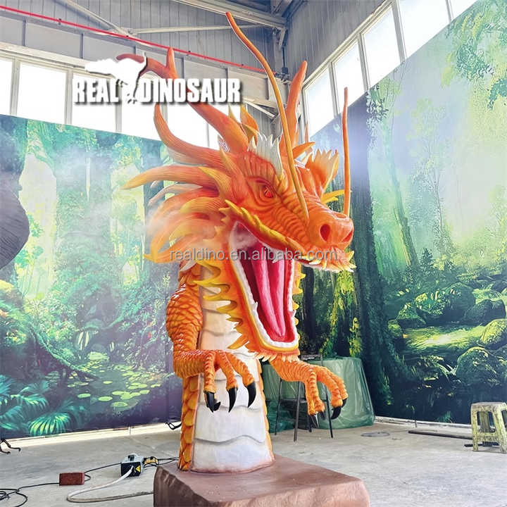 Life Size Animated Dragon Model Animatronic Dragon Head With Smoke and ...