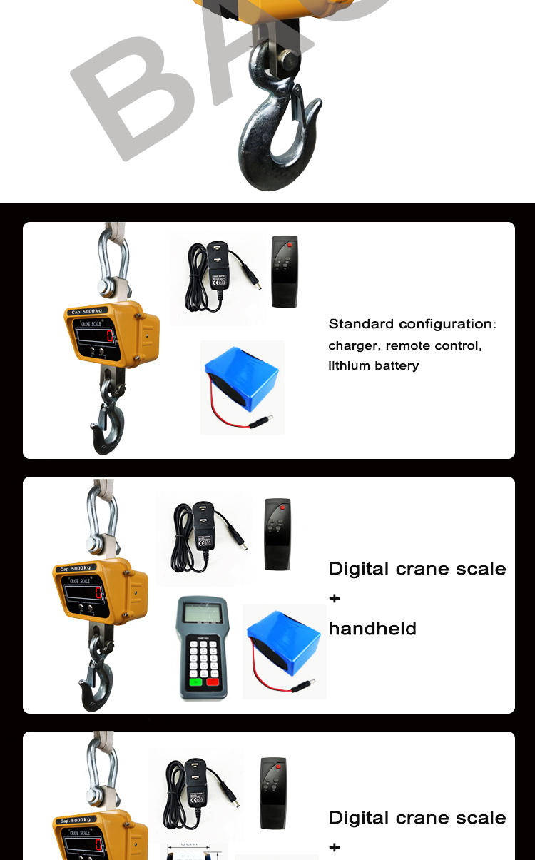 Wireless Weighing Scale Digital Crane Scale 3T Digital Crane Scale ...