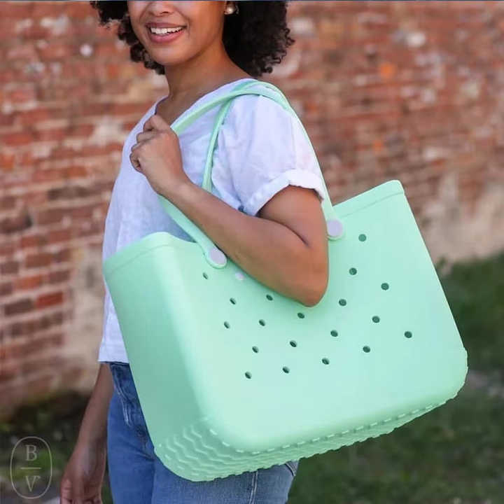 Factory Wholesale Summer Beach Eva Silicone Rubber Handbags Beach Rubber Tote Bag Waterproof ...