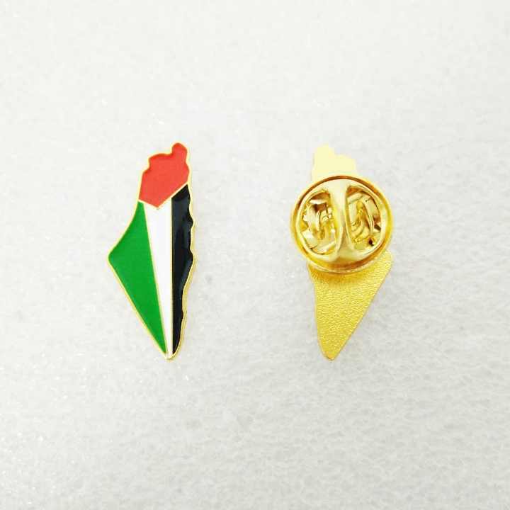 Palestine Map Watermelon Olive Tree Collar Coat Emblem Pin