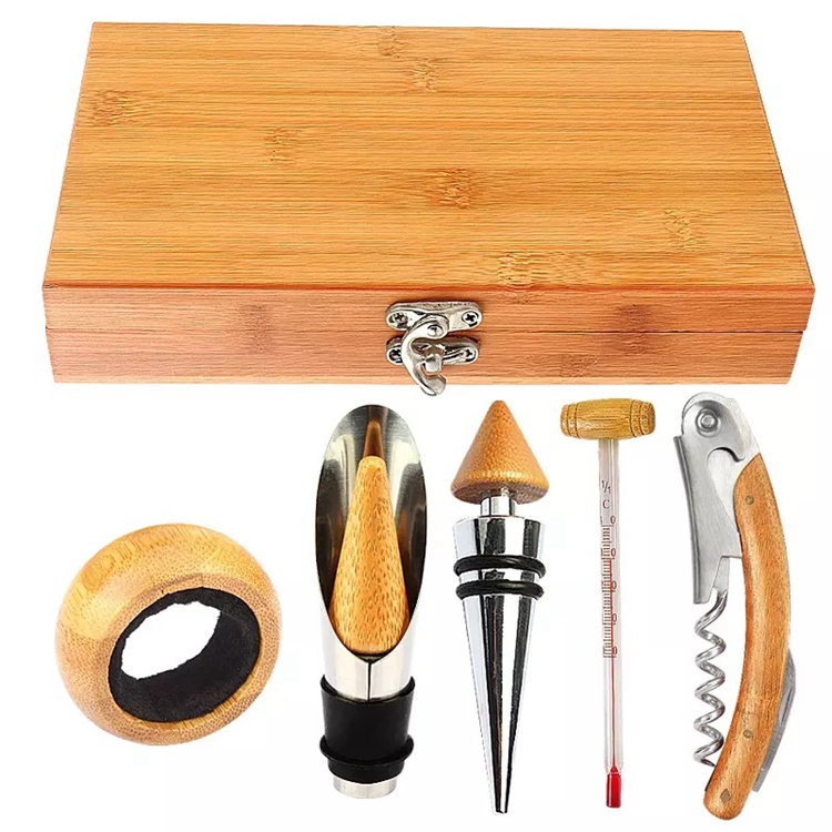 Premium Luxury Wooden Wine Corkscrew Opener Accessories Gift Boxes Sets ...