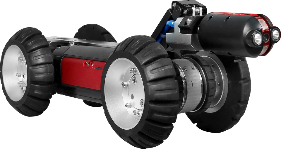 Wheeled Pneumatic CCTV Pipeline Robot | S100B Sewer Crawler for DN100 ...