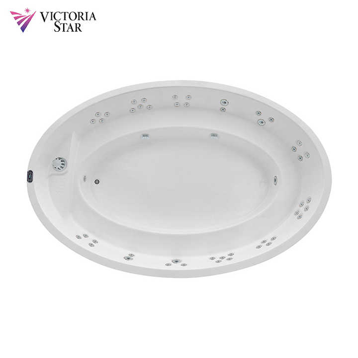 Oval In-Ground Spa Tub Prefab Outdoor Underground Massage Hot Tub ...