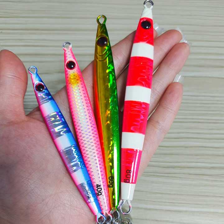 New OEM 30g 40g 60g 80g Jigging Lure Luminous Metal Fish Bait Jigs Fishing Tackle Mackerel Bait ...