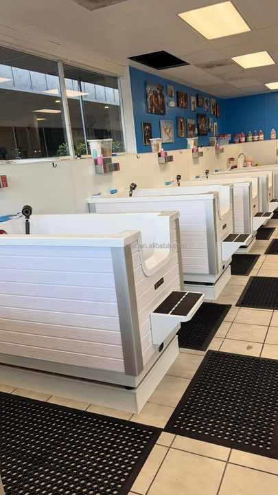 Step-in Inline Pet Bath Tub Dog Grooming Spa Walk-in Tub Made From High ...