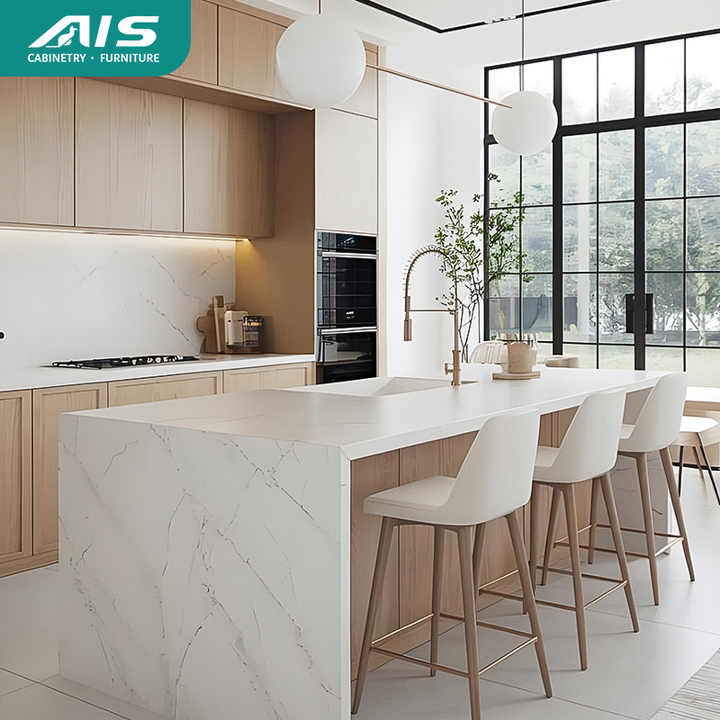 AIS 2025 Black Luxury Modern Design Melamine Kitchen Cabinet Cupboard ...