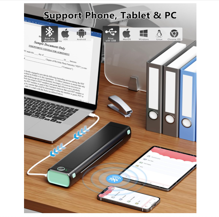 Phomemo M08F Portable Mini A4 Printer - Wireless & Versatile