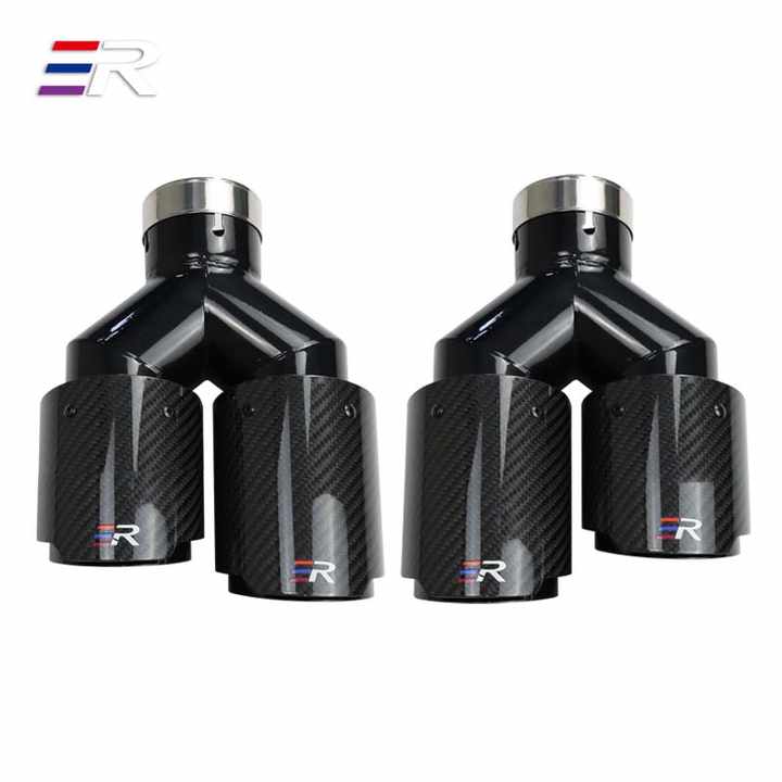 Auto Performance Y-style Dual Outlet Car Carbon Fiber Exhaust Tip ...