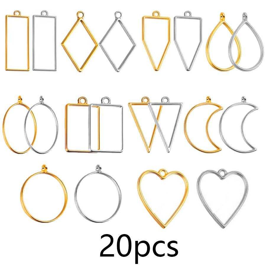 Open Bezels for Resin,Hollow Frame Pendants Resin Craft Bezels Jewelry ...