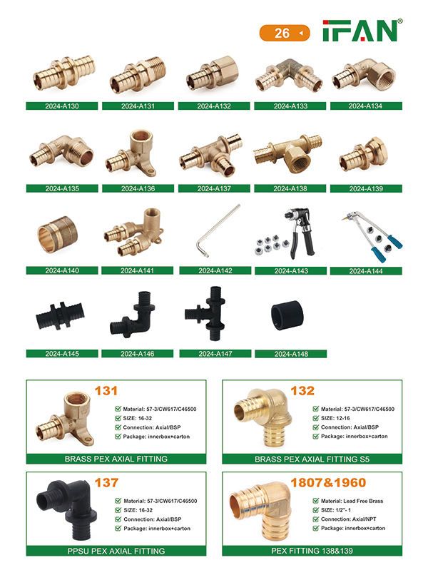 IFAN PEX AL Joint PEX Pipe Fittings Red Color PEX Fittings 16mm 20mm 25mm 32mm Plumbing Brass ...