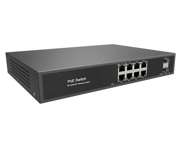8-Port Gigabit PoE Switch with 2 SFP Uplink, 130W| Alibaba.com