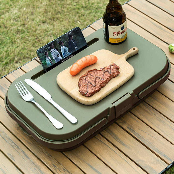 17L Collapsible Foldable Camping Box Picnic Basket with Tray Table for ...