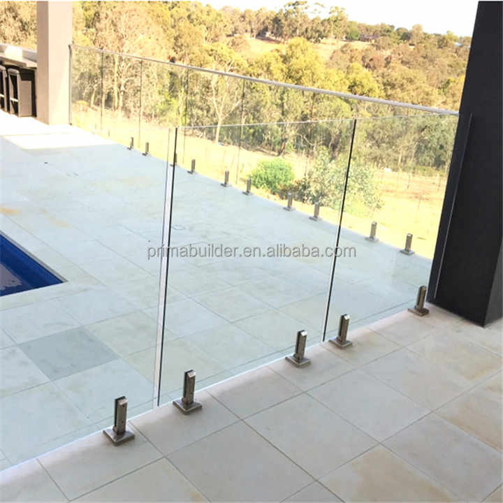 Villa Decking Frameless Glass Railing Handrail Safety Spigot Railing ...