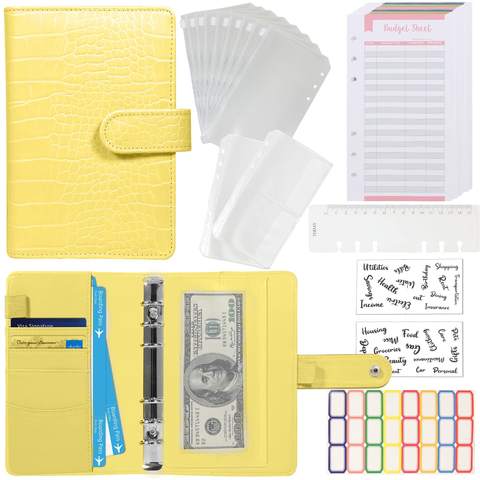 Custom Laminated Money Wallet Planner - A6 A7 Clear Labels