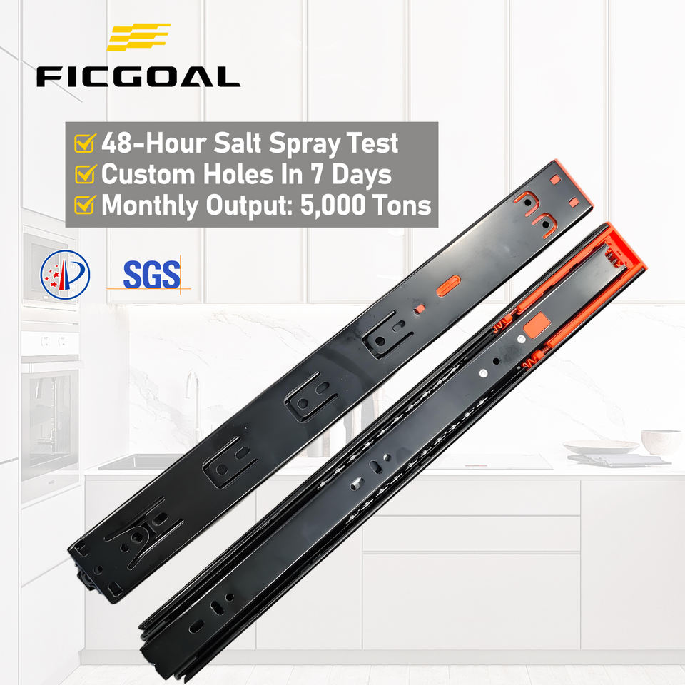 Ficgoal 3-Fold Push to Open Drawer Slides Heavy-Duty Slide Rails for ...