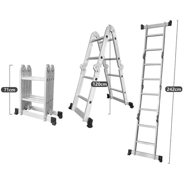 EN131 Certified Modern Aluminum Multi-Position Folding Step Ladder ...