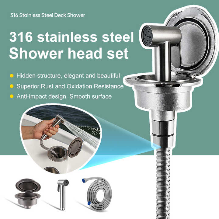 316 Stainless Steel Marine Shower Head Set Boat Deck Shower Kit RV ...