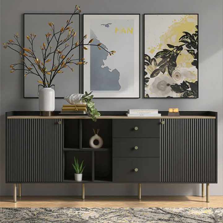 Extra Wide Sideboard Cabinet Buffet Cabinet with Large Storage Space 3 ...