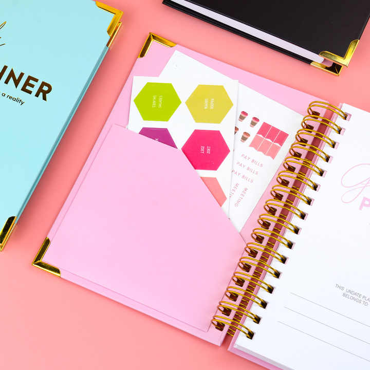 Customized Pink Spiral Goals Planner - 2024/25 Edition