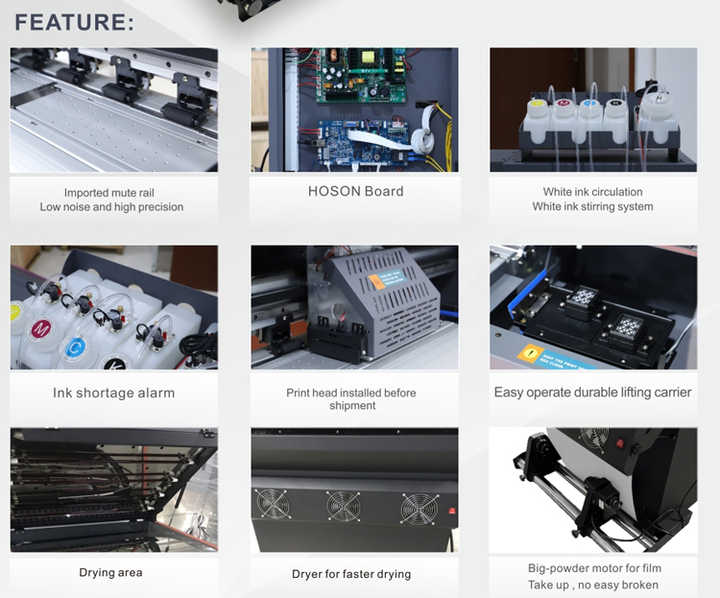 A1 A2 Dtf Printer Printing Machine Transfer I3200 Xp600 with Powder Shaking Machine DTF Printer ...