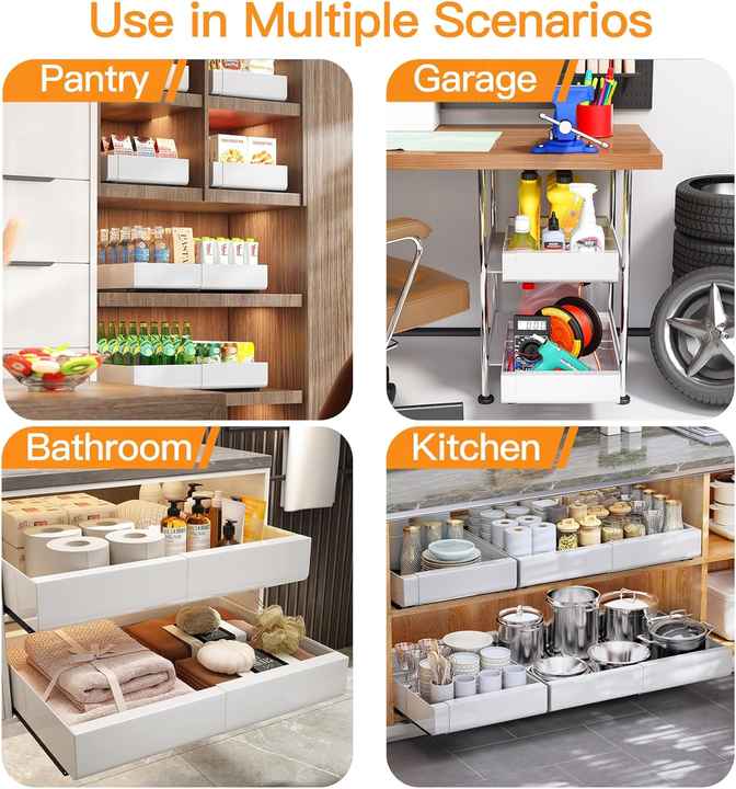 Expandable Cabinet Organizer Drawer - Pull Out Storage