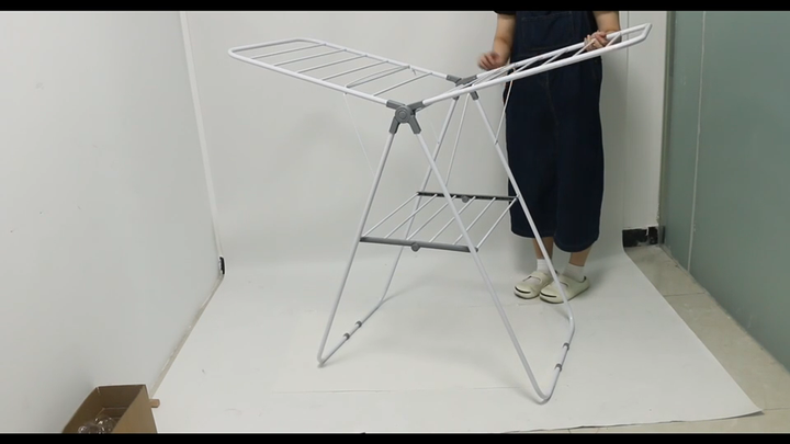 Space-saving Standing Folding Metal Iron Drying Rack