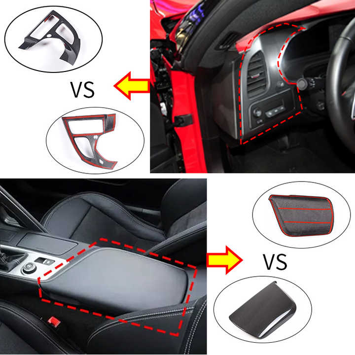 For Corvette C7 Center Console Panel Decorative Cover Real Carbon Fiber ...