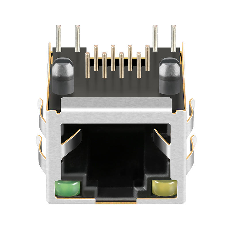 RJ45 Connector Single Port 8P8C With Integrated Magnetics LED Ethernet ...