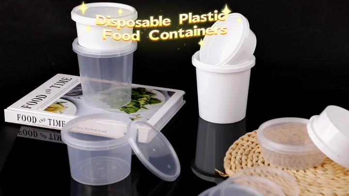 DG Round Disposable Food Container With Lid - Microwavable, Stackable ...