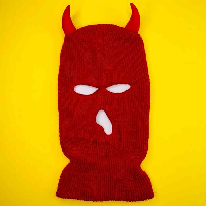 Devil Horns Ski Mask - Unisex Balaclava with Certificates