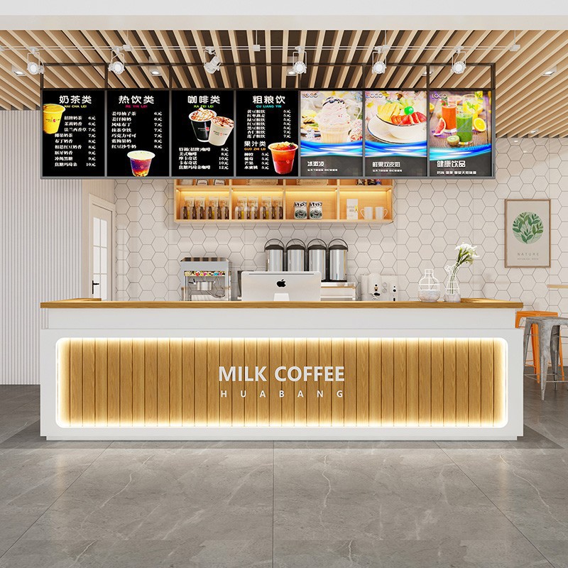 Best Selling Modern Cafe Reception Counter - Custom L-Shape Design