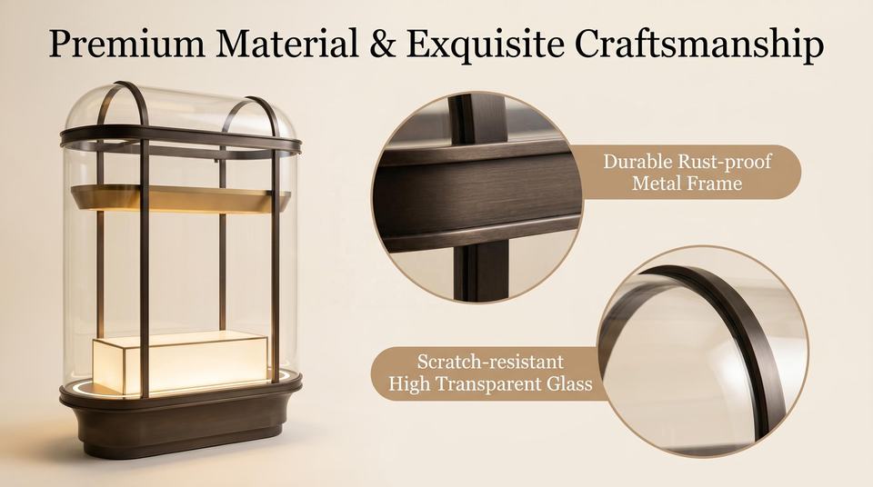 Retro Curved Glass Pastry Display Case 3-Tier Warm LED Countertop ...
