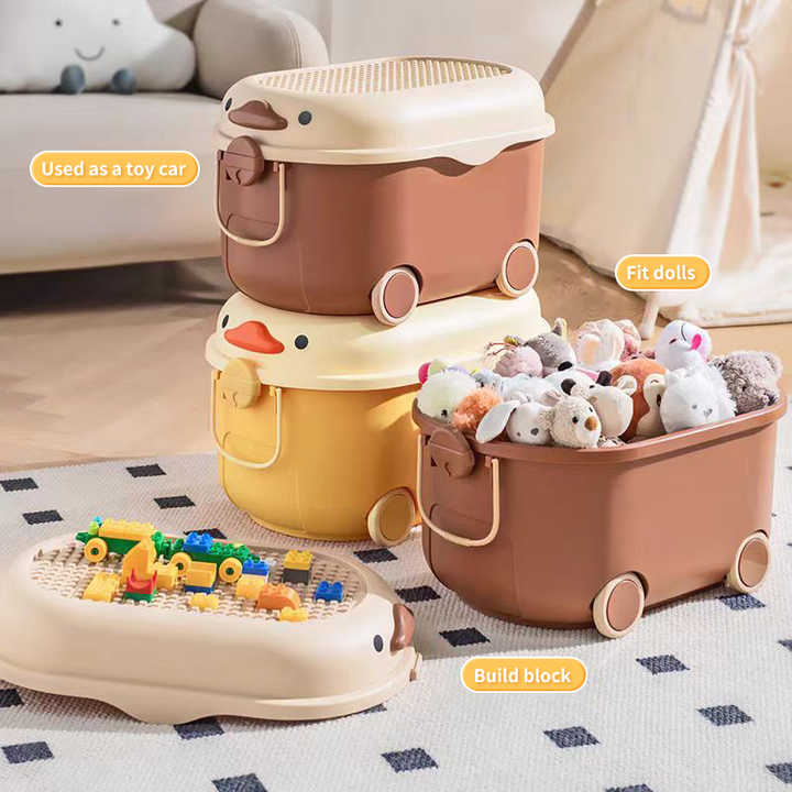 Cute Cartoon Duck Stackable Plastic Kids Storage Box