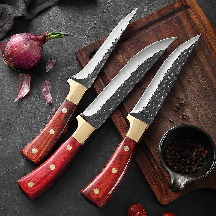 4Cr13Mov Boning Sticking Kitchen Knife Set with Rosewood Handle 6/7.5 ...