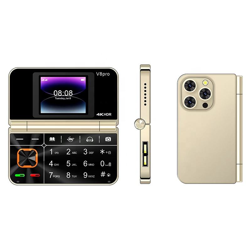 Brand New V8 Pro Dual 1.8inch LCD Flip Phone with Gaming Features - GSM ...