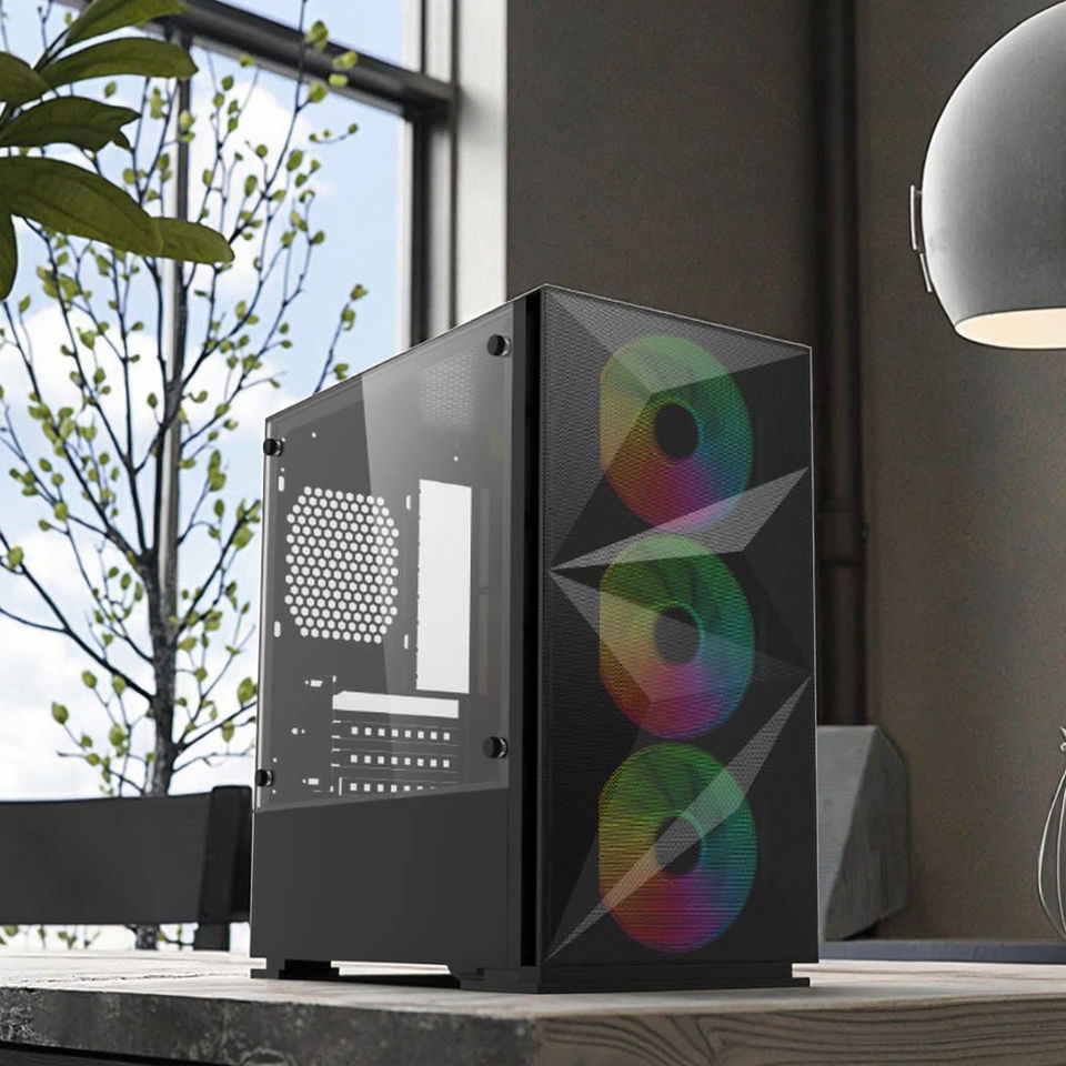 SOEYI Mid Tower Computer Case MATX Magnetic Design PC Cabinet with Dust ...